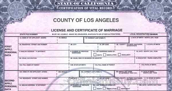 How To Get A Copy Of A Marriage License California LA County